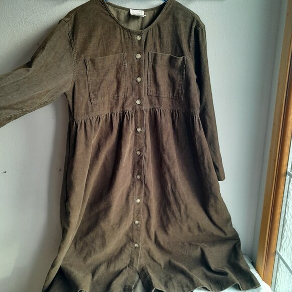 Moda International | Dresses | Vintage Corduroy Dress Brown Moda Intl ...